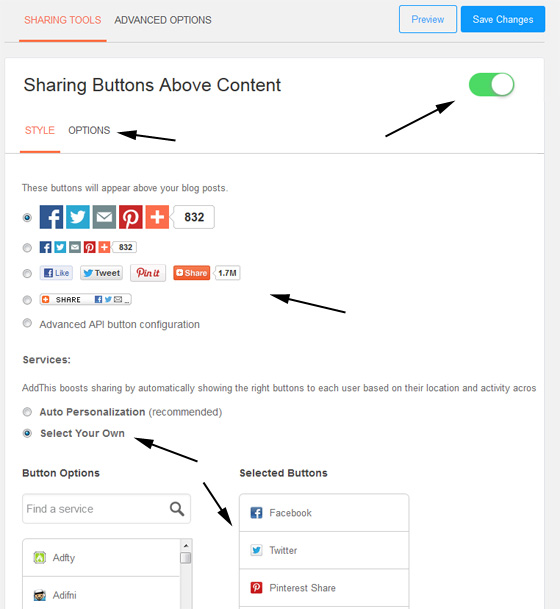 Плагин AddThis Sharing Buttons - социальные кнопки от сервиса AddThis